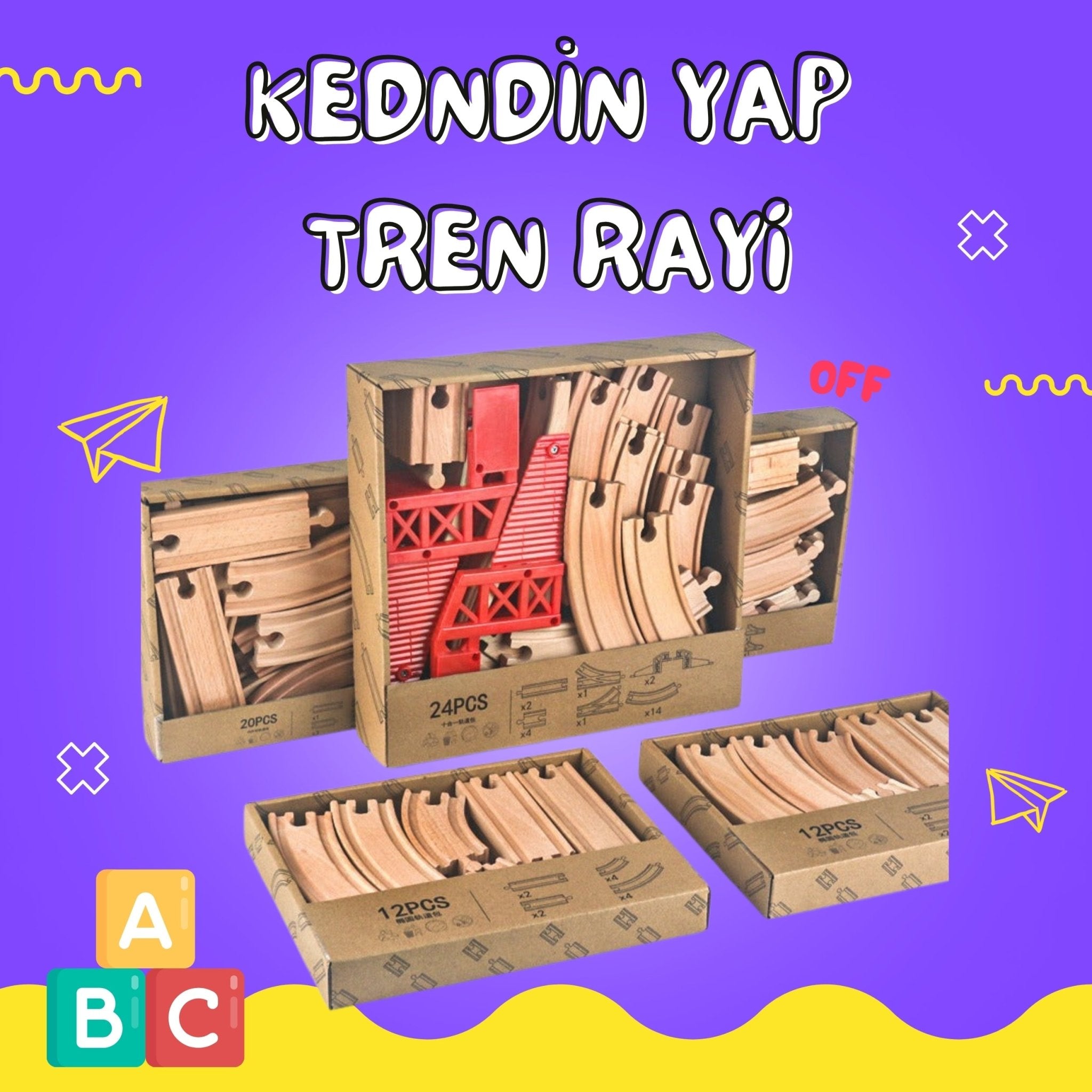 Eğitici Ahşap Tren Rayı Oluşturma Seti - Montessori Genom ...